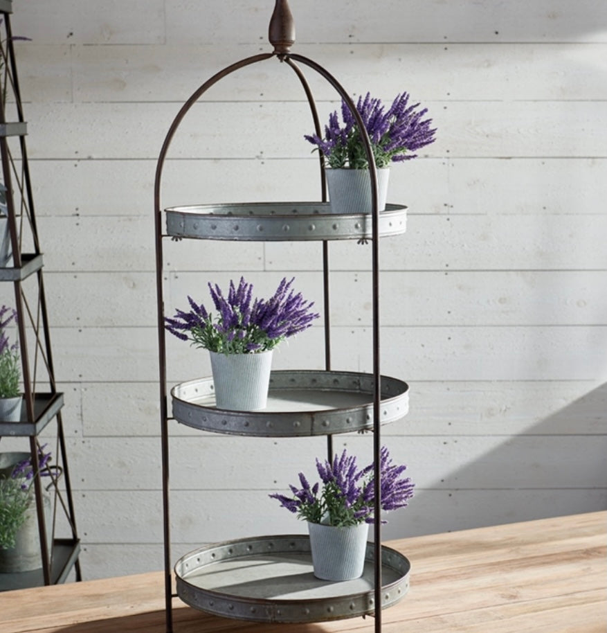 GALVANIZED ROUND 3-TIER DISPLAY STAND – Aranccia Life | Furniture & Decor